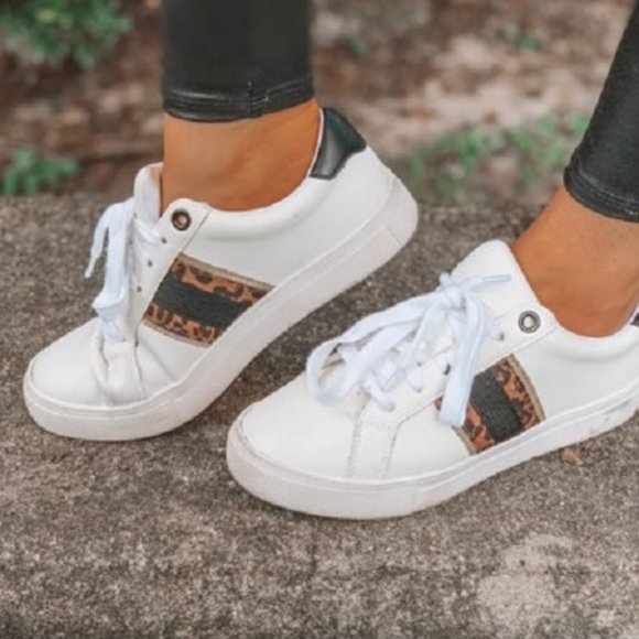 Time and Tru | Shoes | Time Tru White Faux Leather Sneakers Multi Sizes ...
